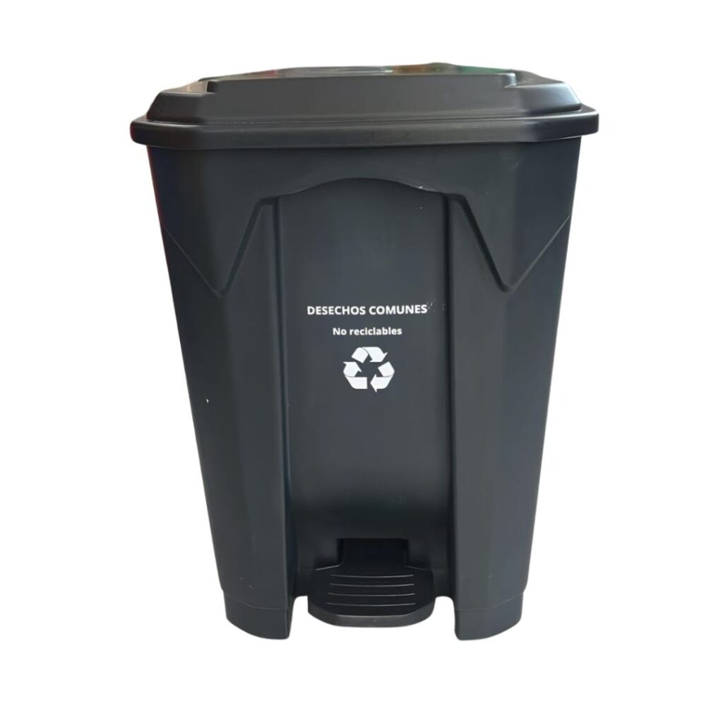 Contenedor de residuos negro 50 lts | Insumos Industrial e ...